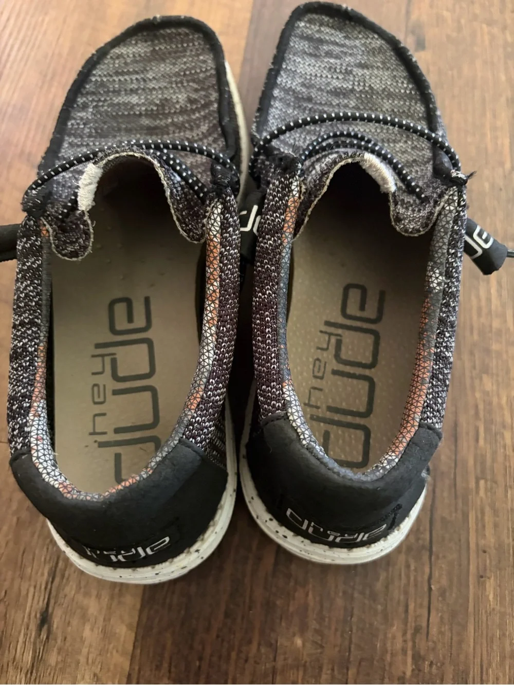 Hey Dude | Shoes | Hey Dude Knit Slipon Sneakers In Black And White ...